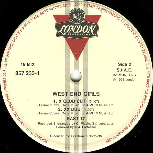East 17 West End Girls Vinyl 12 Single Stereo 45 Rpm Vinylheaven Your Source For