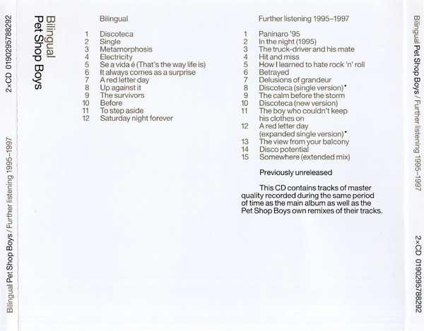 Pet Shop Boys Bilingual Remixed