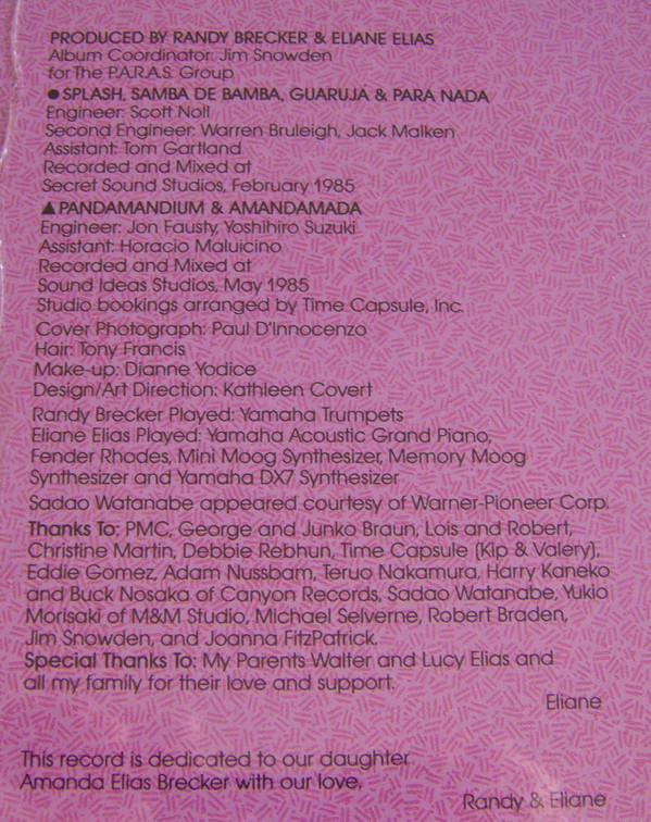 Randy Brecker, Eliane Elias | Amanda | Vinyl (LP, Album, HUB Pressing ...