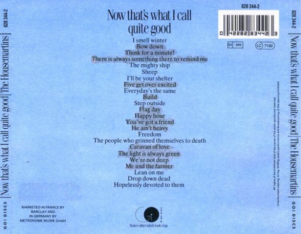 The Housemartins | Now That's What I Call Quite Good | CD (Compilation ...