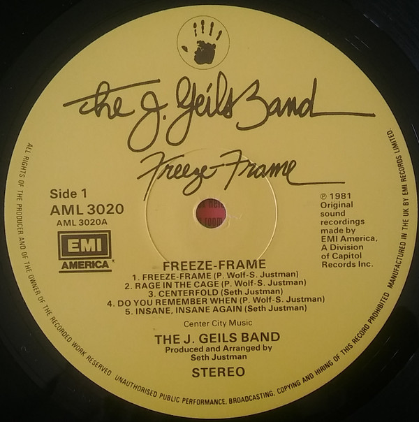 The J. Geils Band | Freeze-Frame | Vinyl (LP, Album, Stereo) | VinylHeaven - your source for ...