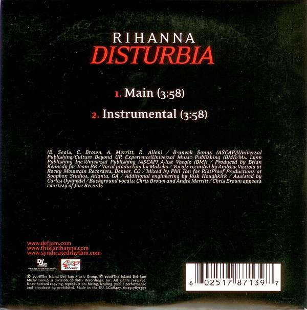 Disturbia Rihanna Single