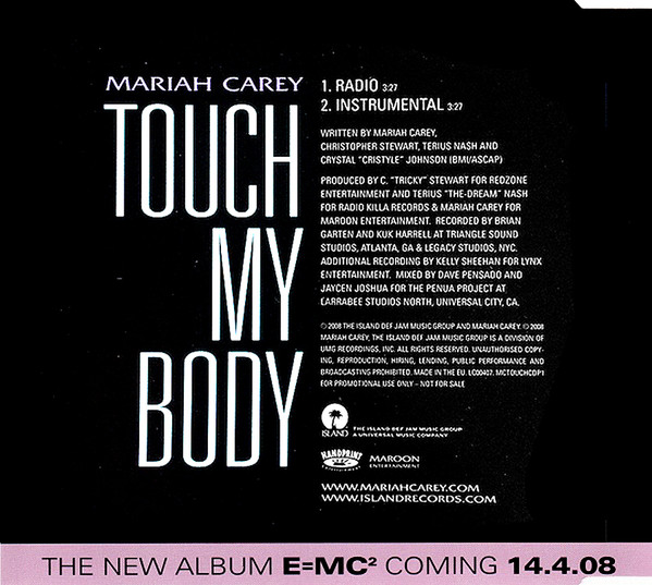 Touch My Body Mariah Carey Album Cover