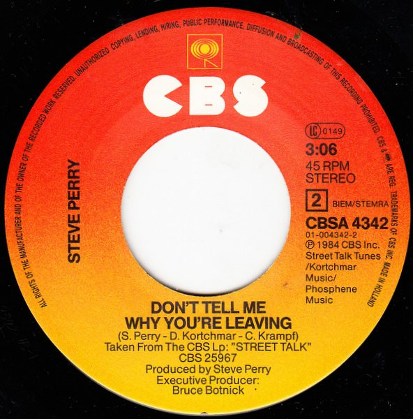 Steve Perry Oh Sherrie Single