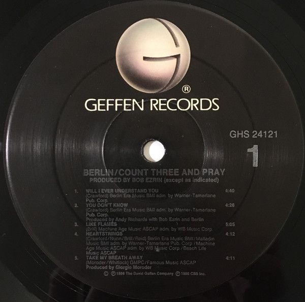 Berlin | Count Three & Pray | Vinyl (LP, Album, SRC Pressing ...