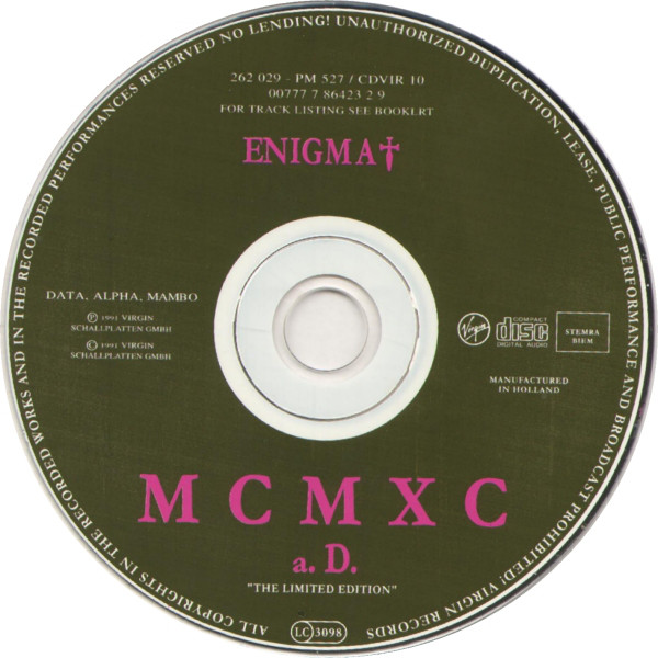 Enigma | MCMXC a.D. "The Limited Edition" | CD (Album, Limited Edition ...