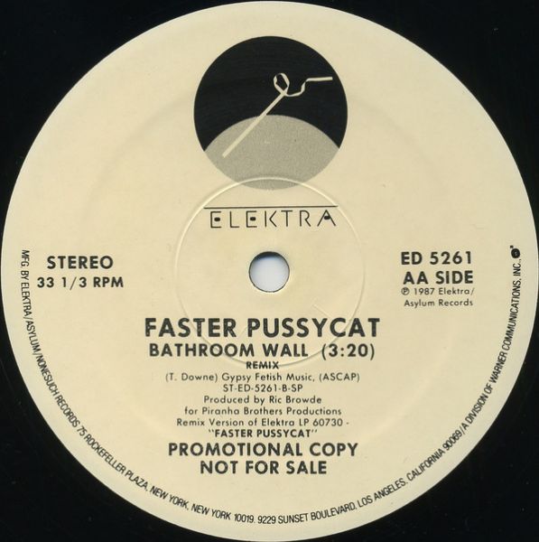 Faster Pussycat Bathroom Wall Vinyl 12 33 ⅓ Rpm Promo Vinylheaven Your Source For