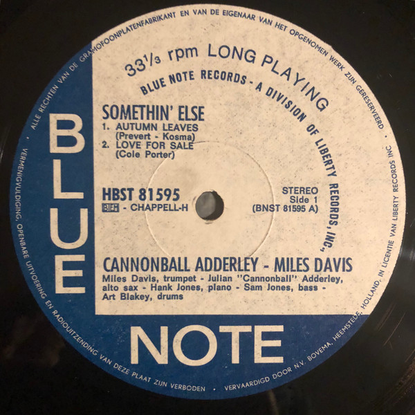 Cannonball Adderley | Somethin' Else | Vinyl (LP, Album, Reissue ... Cannonball Adderley | Somethin' Else | Vinyl (LP, Album, Reissue ...
