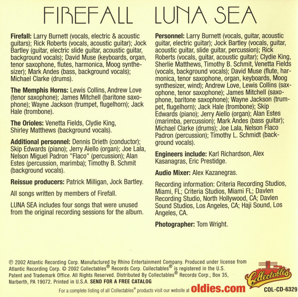 Firefall | Luna Sea | CD (Album, Reissue) | VinylHeaven - your source ...